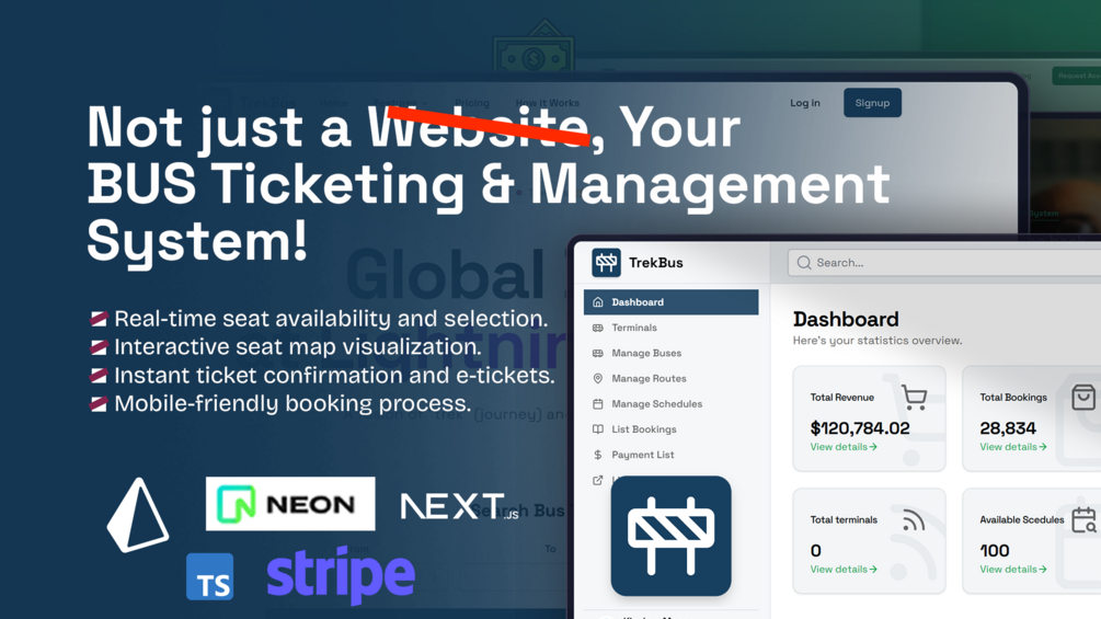 Trek-Bus - Smart Bus Ticketing & Fleet Management System with Next js