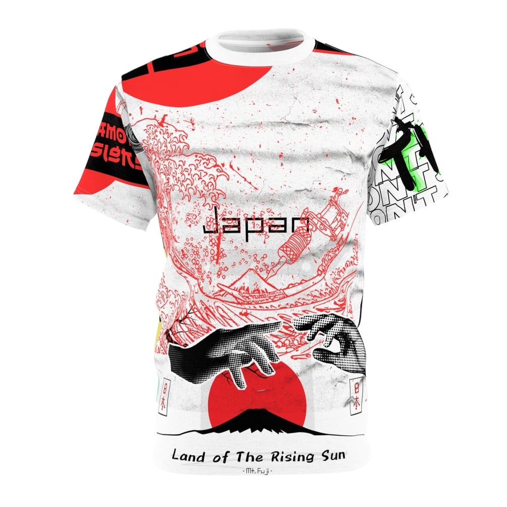 Tee Japan Inspired Mount Fuji Red Accent Shirt