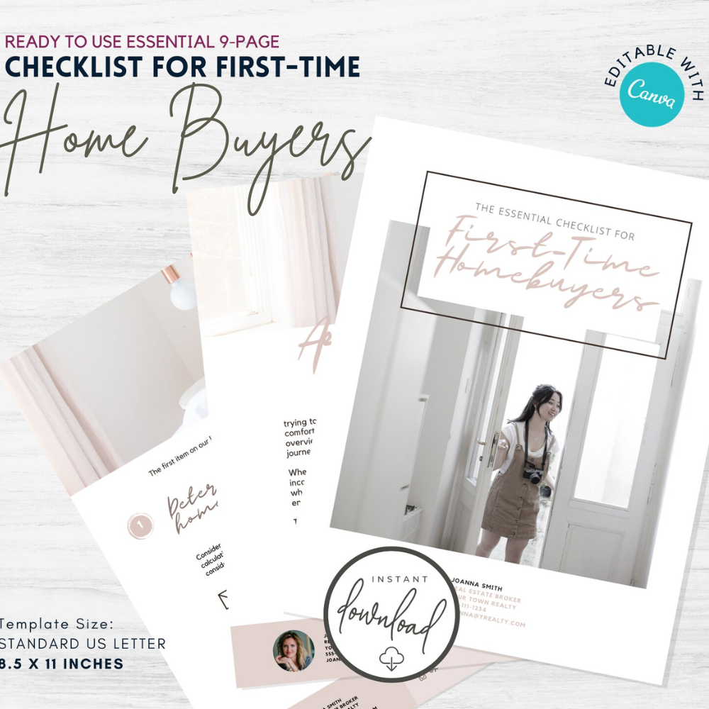 Essential 9-Page FIRST-TIME Home Buyer Checklist | Realtor Marketing ...