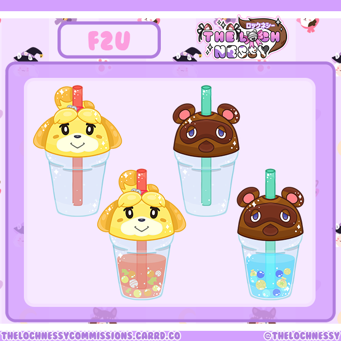 [Tip Jar] Isabelle & Tom Nook Boba Cuppys