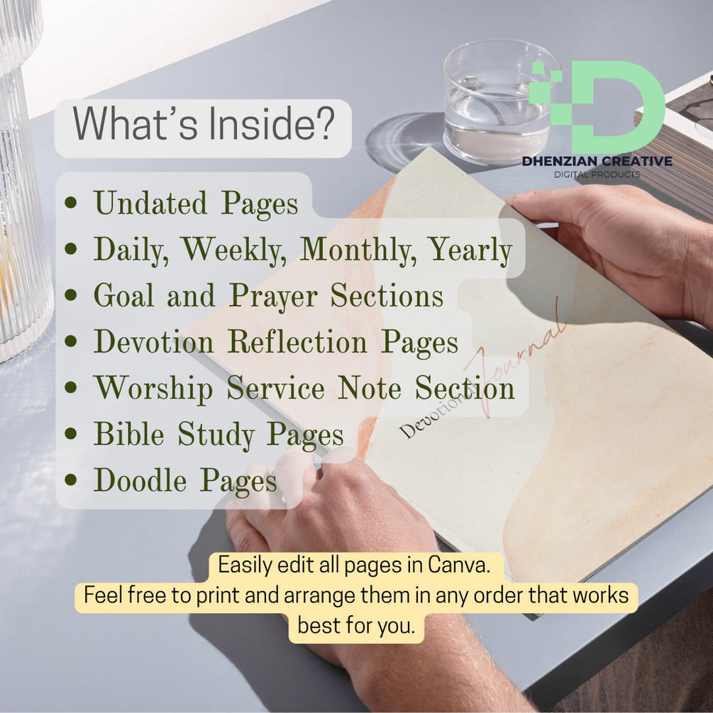 Aesthetic Christian Devotional Journal | Canva Editable PDF | Printable ...