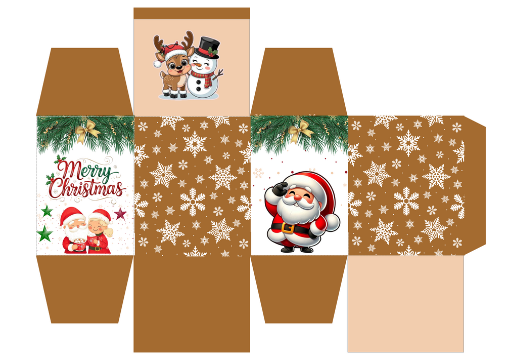 Printable Christmas Treat Boxes (4-in-1 bundle) | Editable in Canva ...