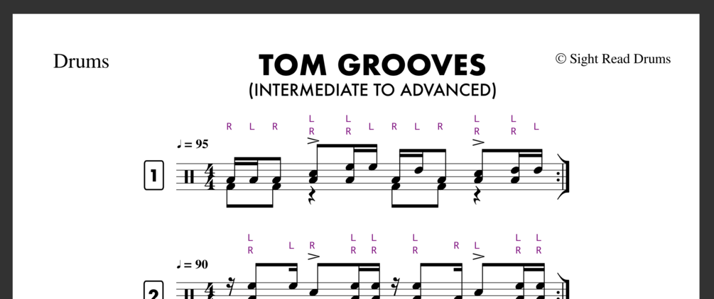 Tom Grooves for Intermediate to Advanced Drummers