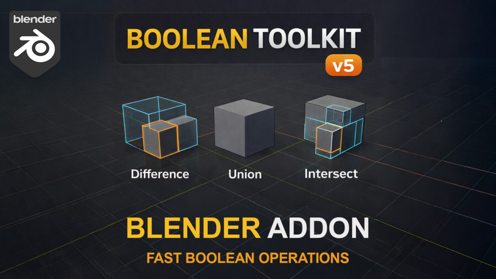 Boolean Toolkit v5 – Blender Boolean Addon