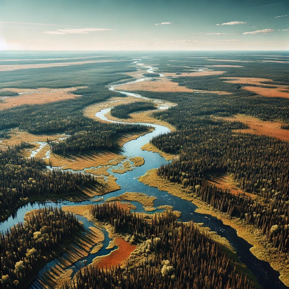 Stunning High-Altitude Aerial View of Pristine Nature from Afar