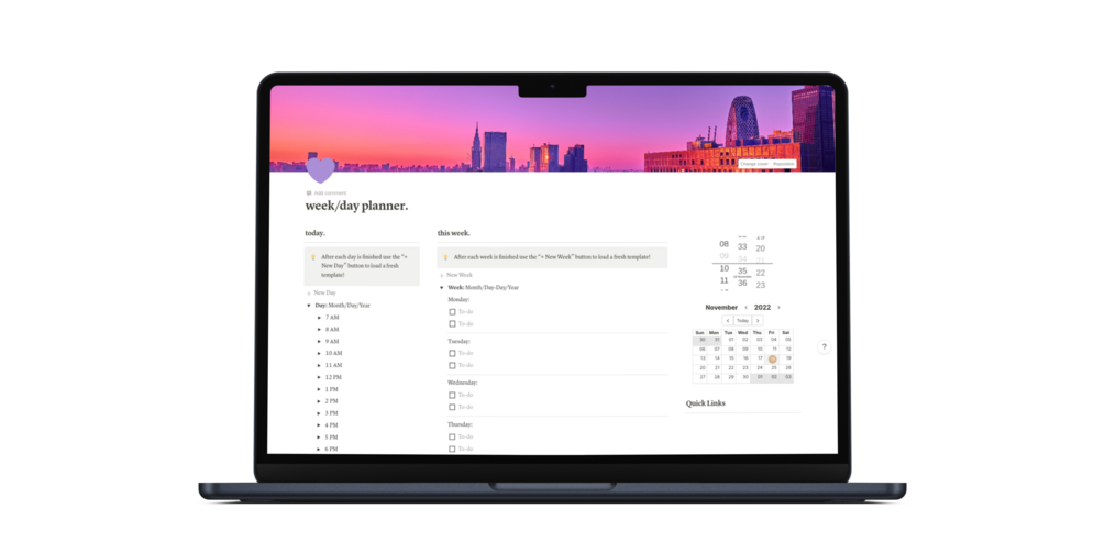 Notion Template Week/ Day Planner