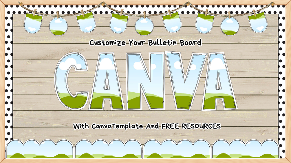 Doodle Letters Canva Frame for Bulletin Board