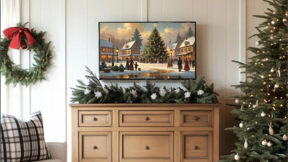 Elegant Winter Art for TVs – Vintage Christmas Landscape for Samsung ...
