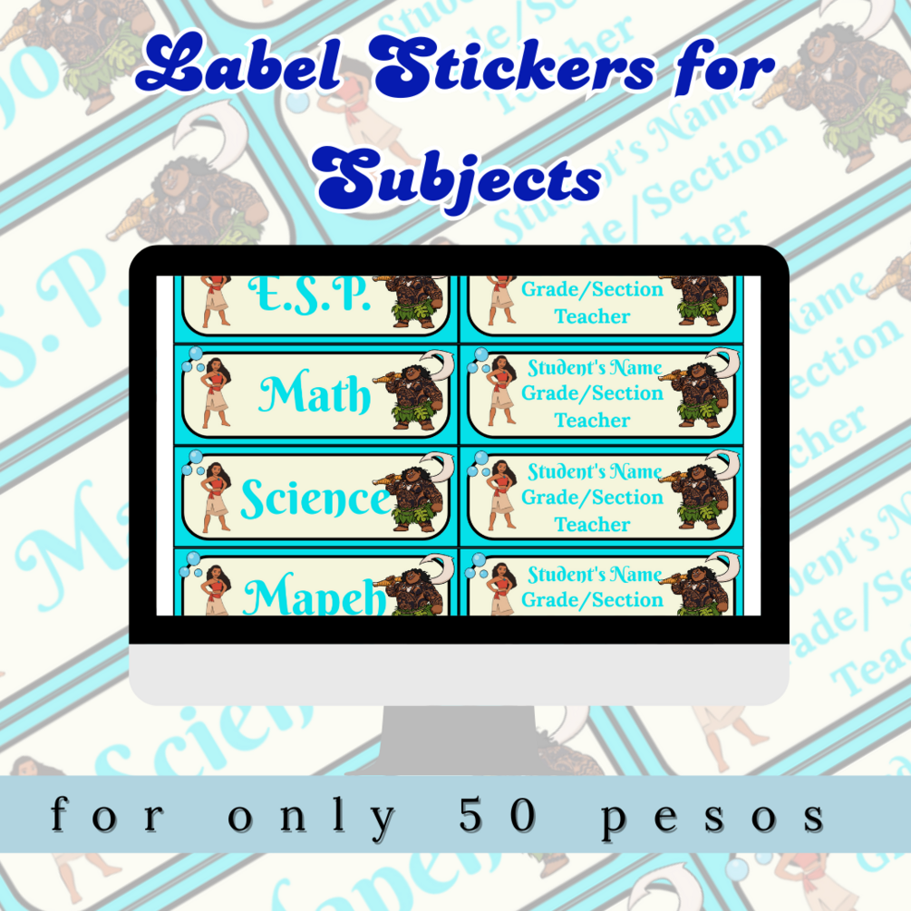 Label stickers for subjects