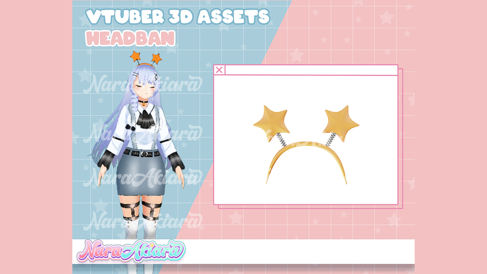 3D Vtuber Assets Headband V8 Vroid Commission, 3D assets ready to use ...