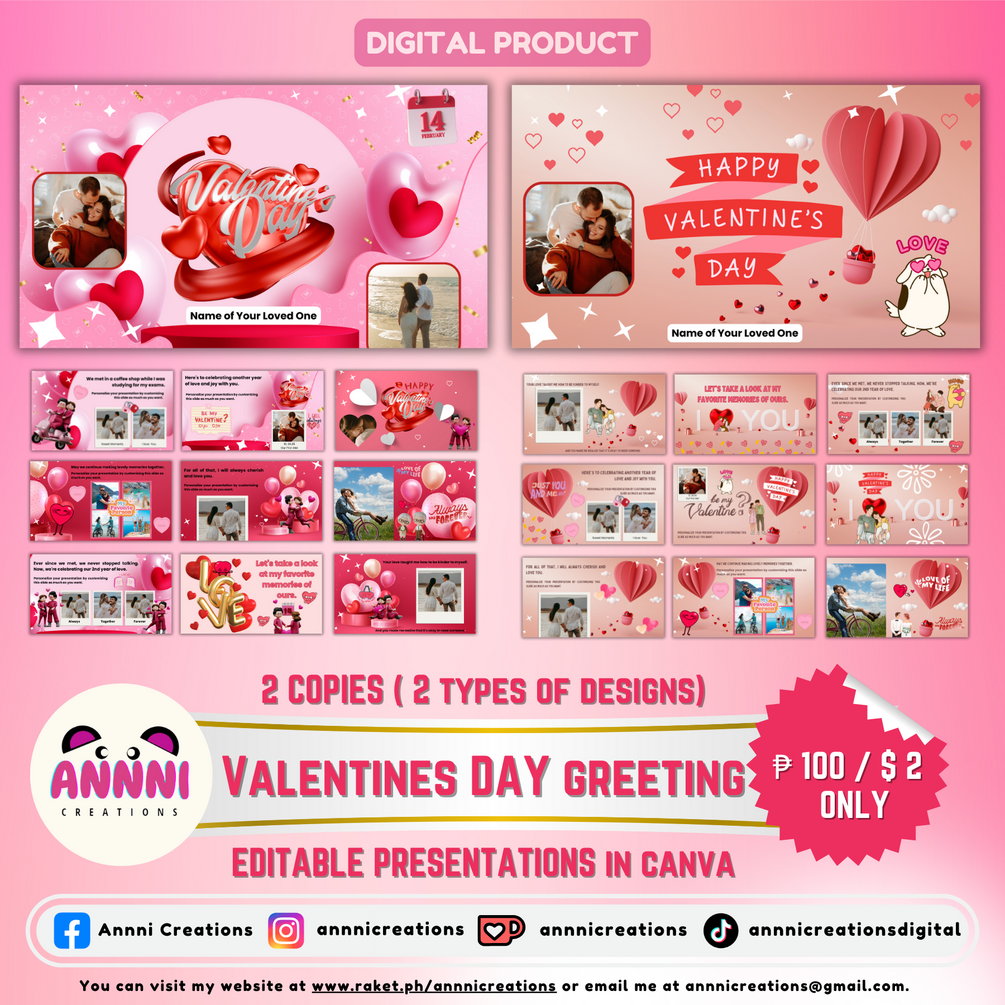 Valentine's Day Greetings Presentation Video Templates