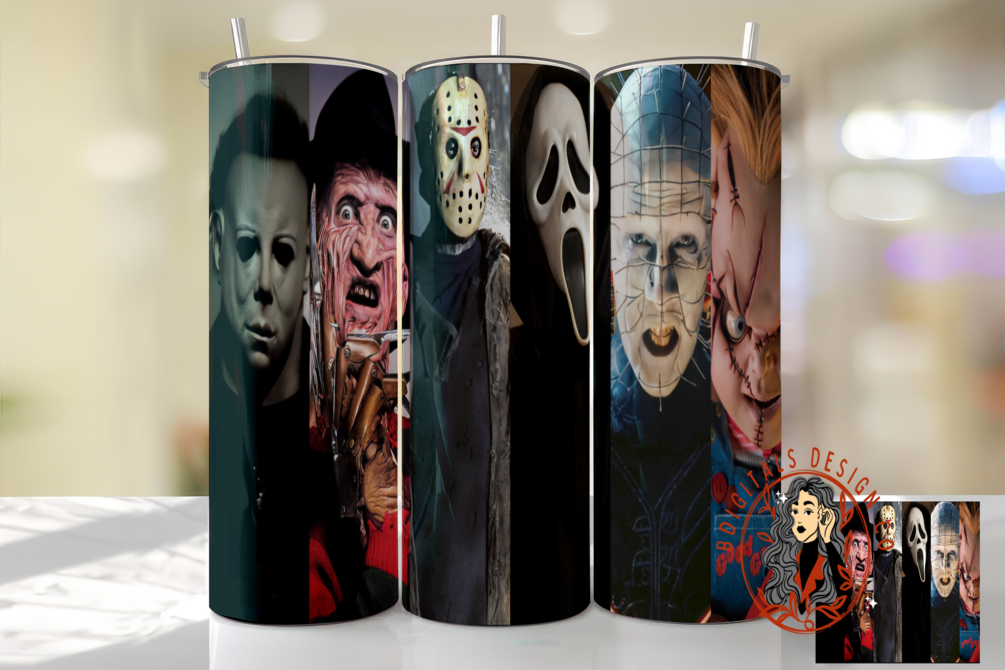 The Serial Killer, Halloween, 20oz Skinny Tumbler Sublimation Design ...