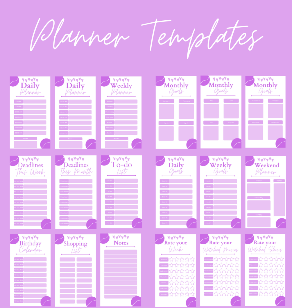 Planner Templates - Purple