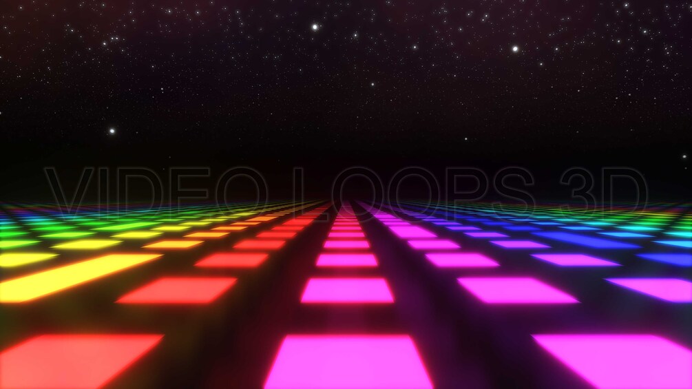 VJ LOOP 86 - Rectangular Multicolor Cells Under Starry Sky