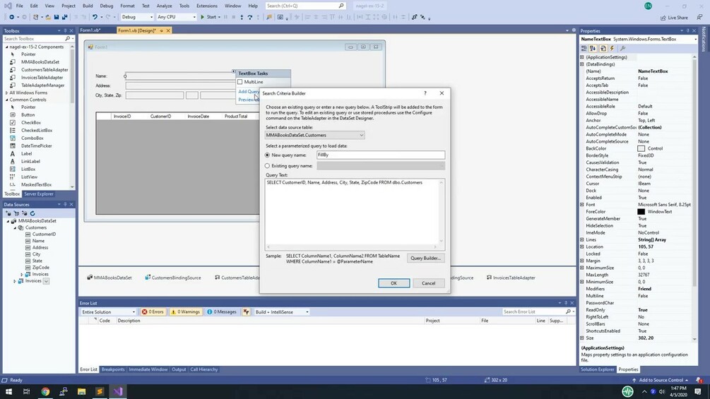Murach's Visual Basic 2015 Exercise 15-2: Build the Customer Invoice ...