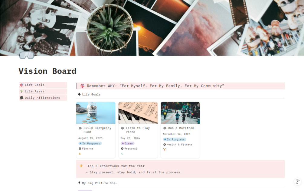 Vision Board | Notion Template