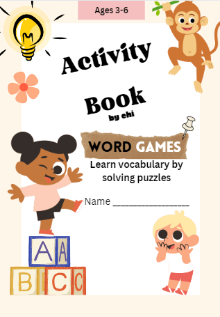 Word Games Activity Book for Kids ages 3-6