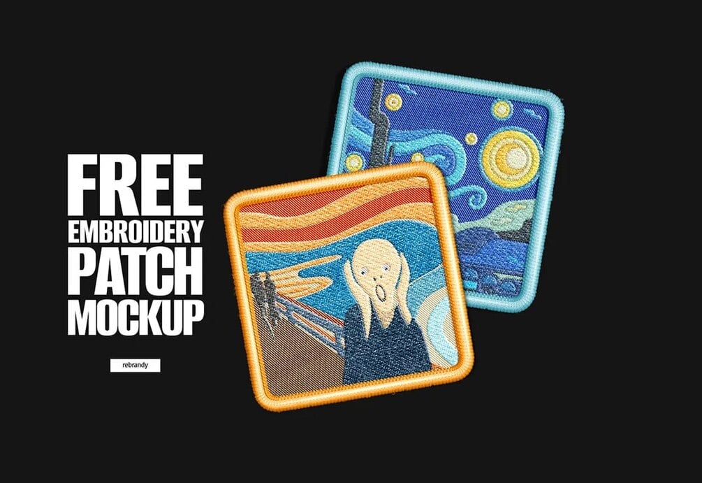 Embroidery Patch Mockup Free