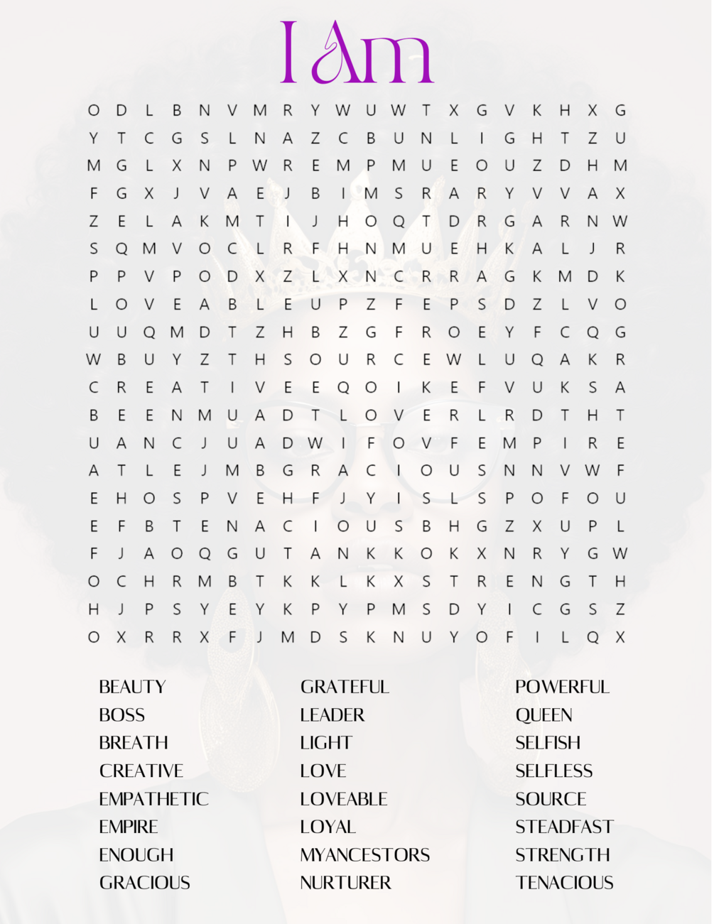 I Am Word Search - FREE! Sometimes We Need to be Reminded!