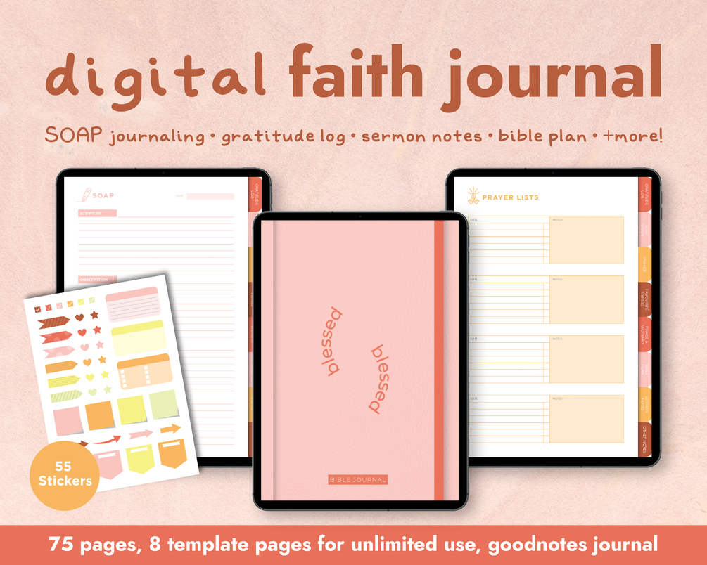 Digital Faith Journal with SOAP pages Bible Journal for Goodnotes Faith ...