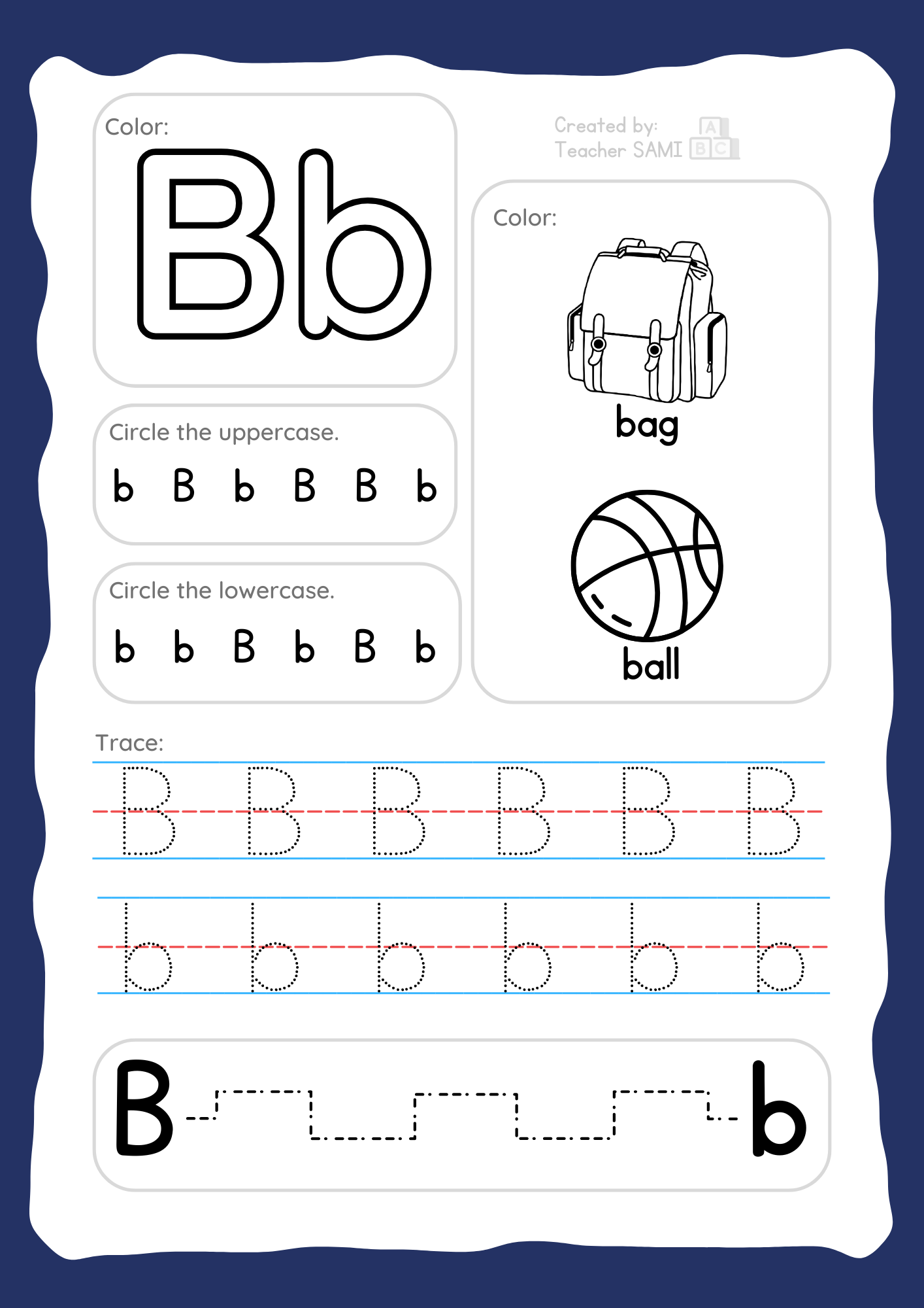 A to Z Words, Pictures, Matching, Coloring and Tracing