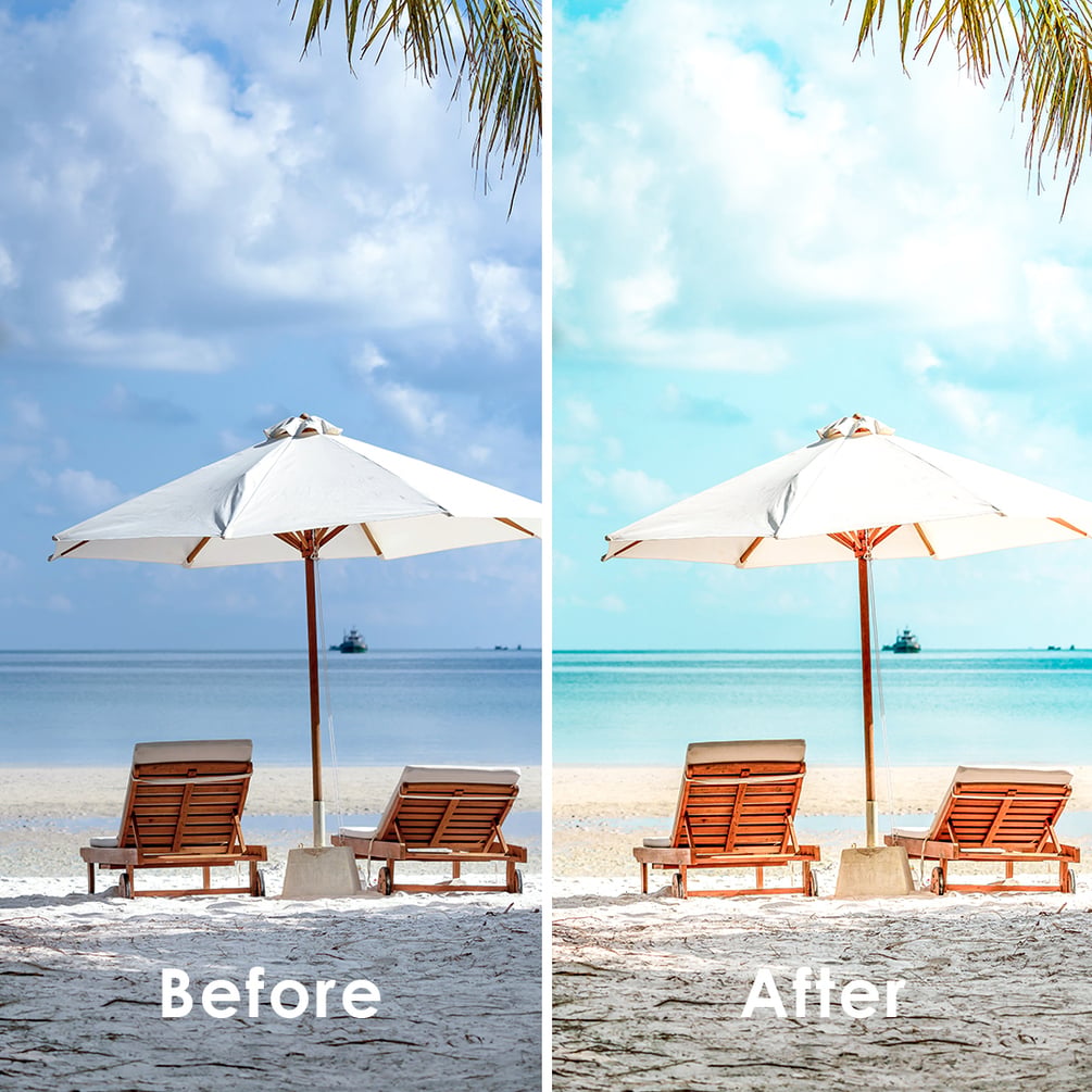 5 Summer Beach Mobile and Desktop Lightroom Preset Travel Photography ...