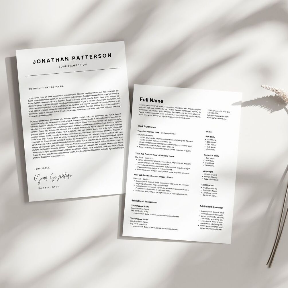 Professional Resume & Cover Letter Template Bundle.