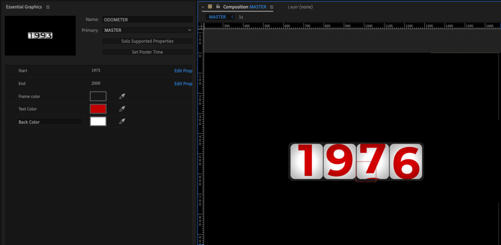 Odometer style year counter template (Free)