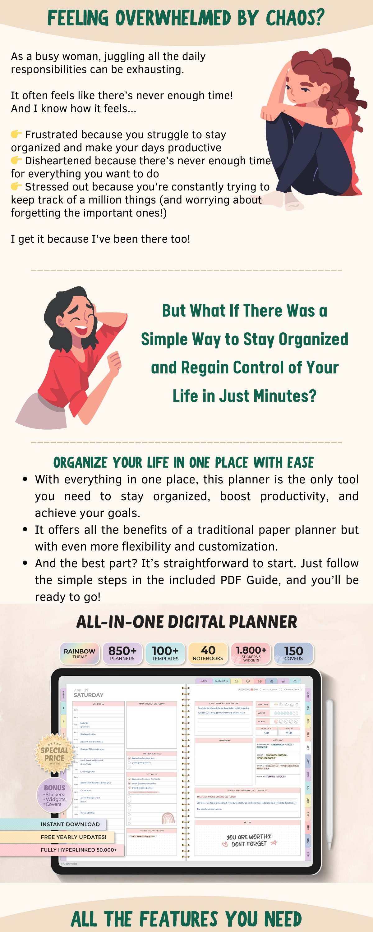 Digital Planner 2024- 2025 - 2026 - & Undated