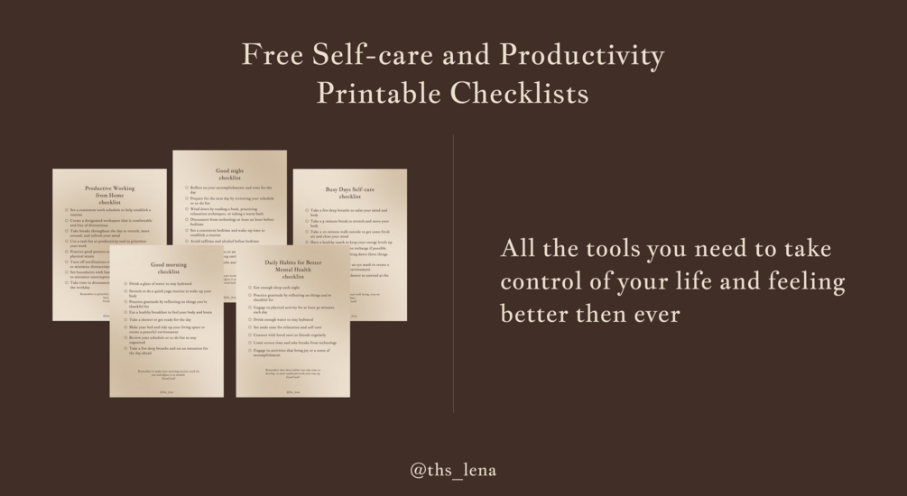 Well-being checklist set