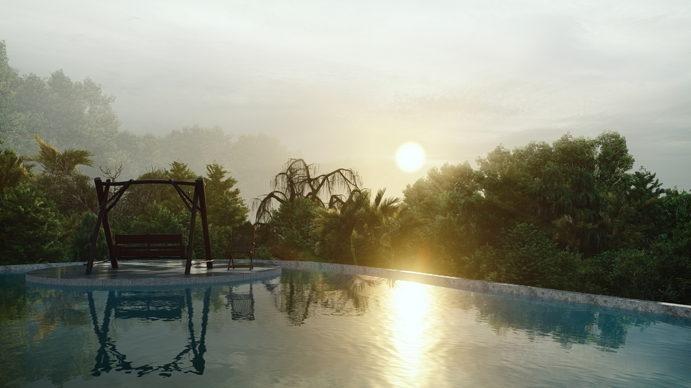 Lumion 10 + Sketchup 2018 : Scene Pool In Nature Design