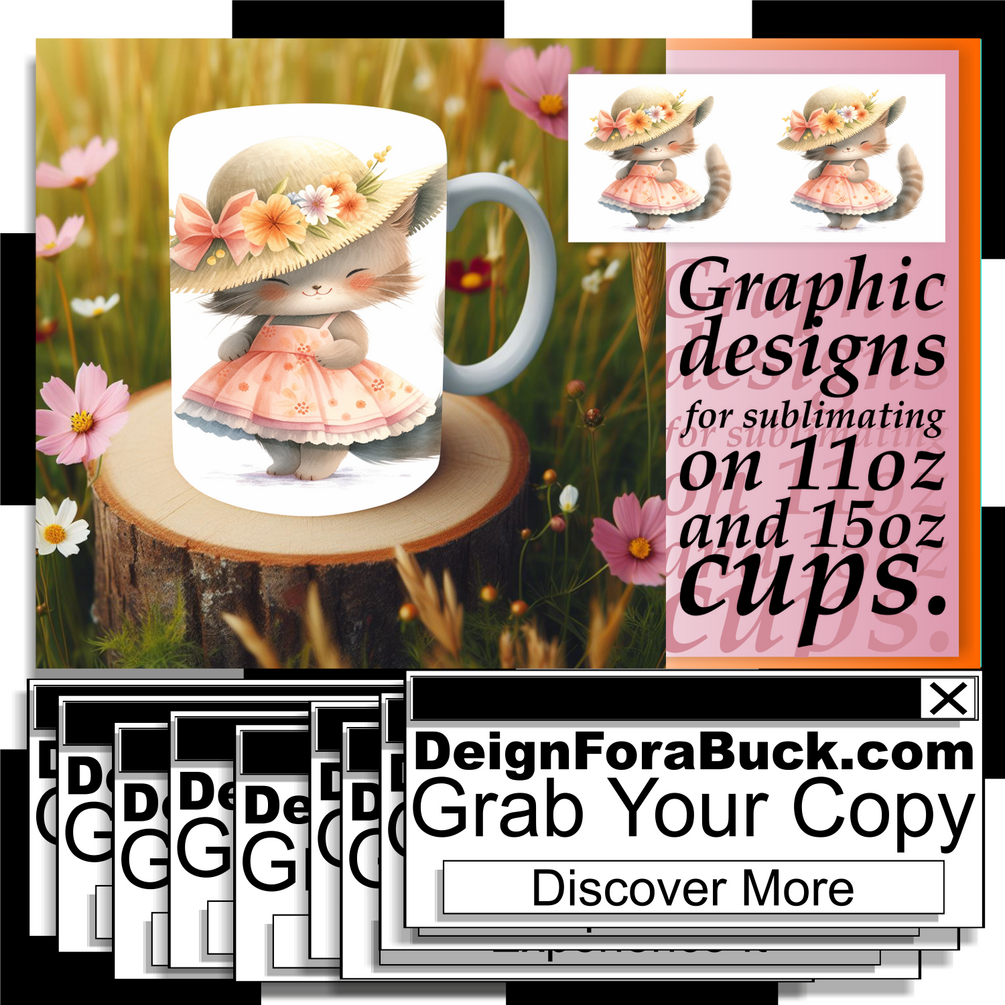 Pawsitively Cute Mug Wrap PNG - 11oz, 15oz, Superior Image Resolution