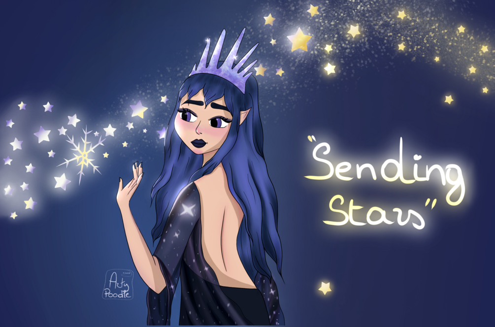 ''Sending stars" small art print