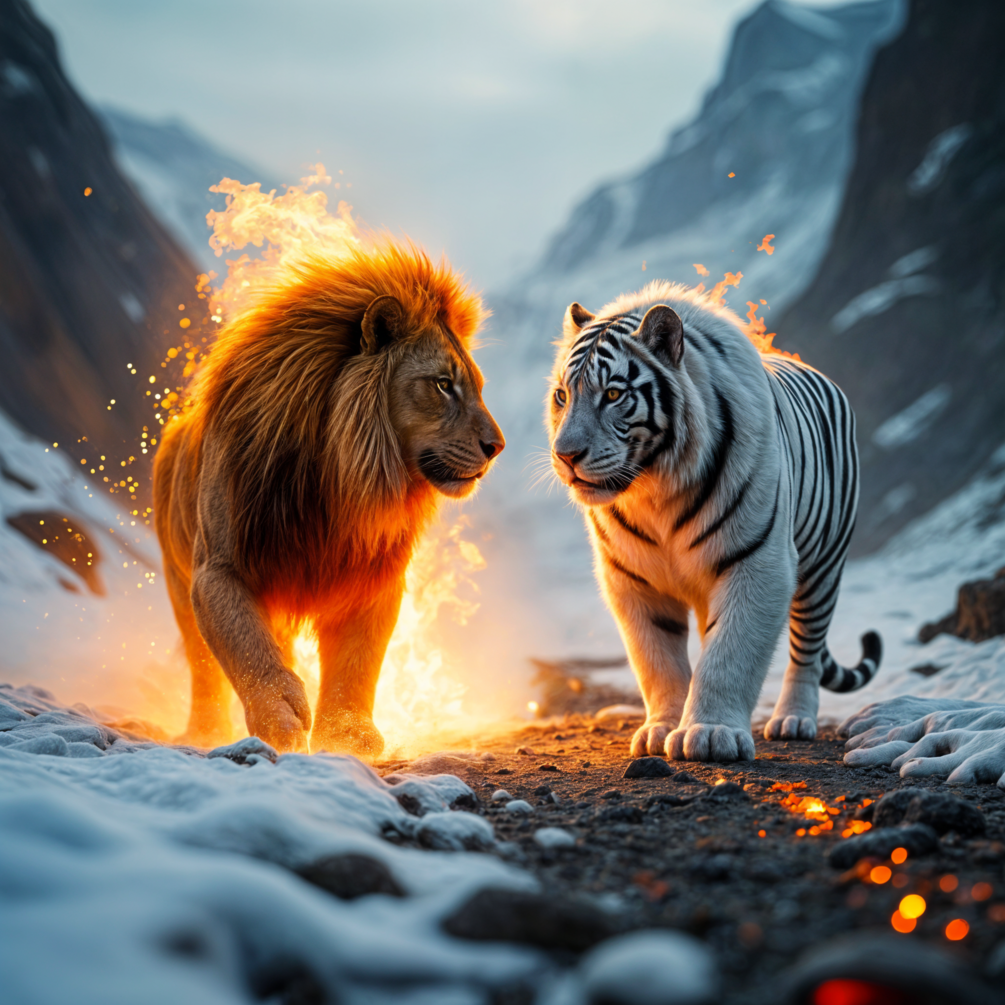 Fire & Ice Fantasy Wallpaper Pack (5 × 8K HD Images + 2 × 960p MP4 Loops)