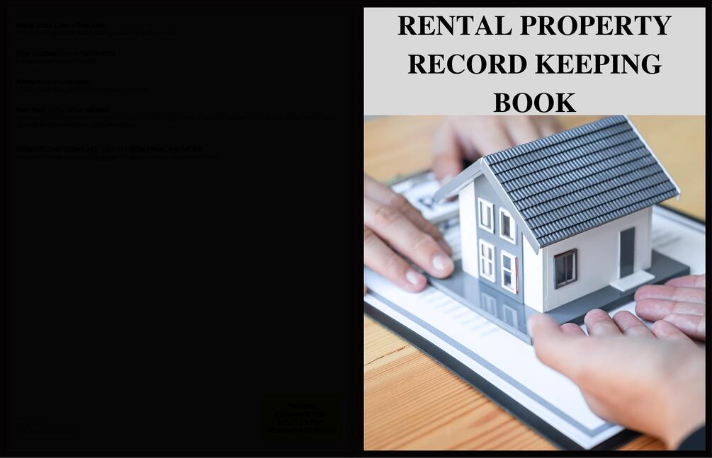 RENTAL PROPERTY RECORD KEEPING BOOK