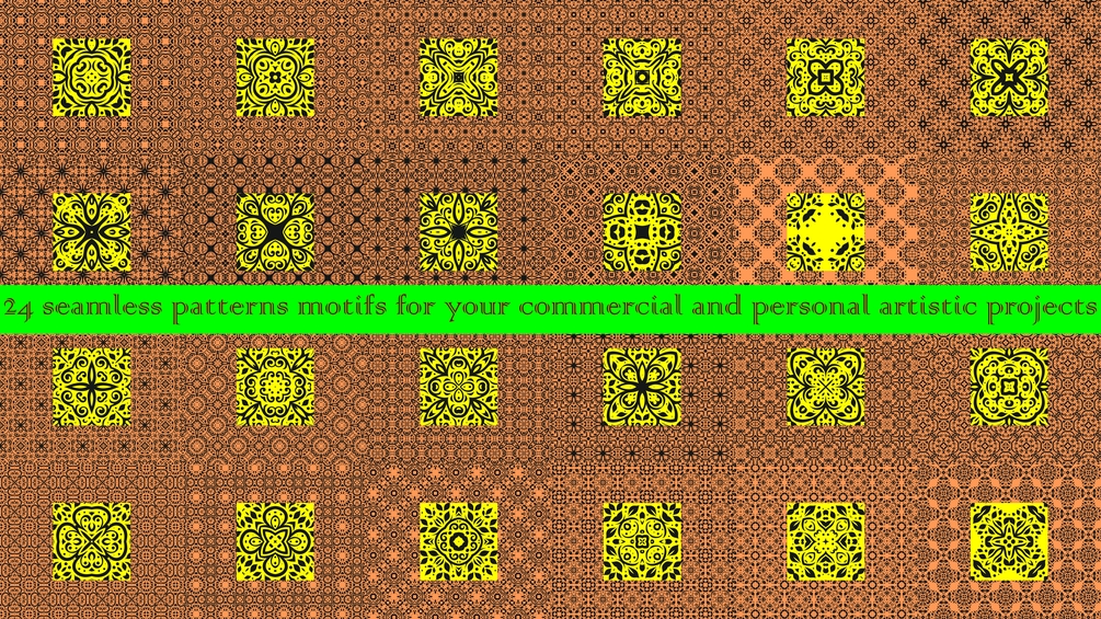24 SVG Seamless Patterns Motifs Set 1