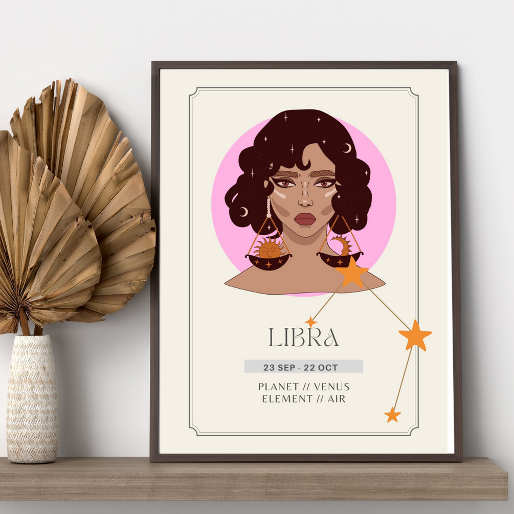 Elegant Libra Zodiac Art Print