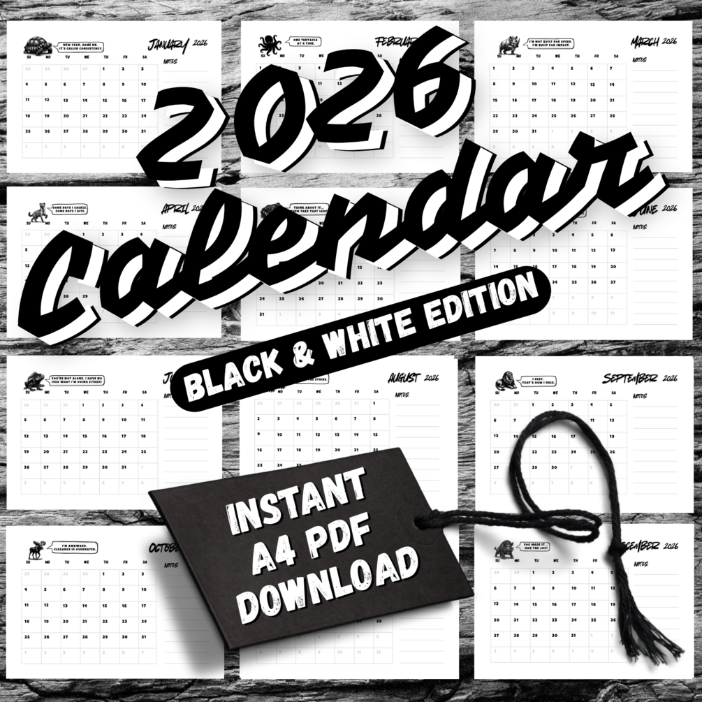 The Odd Earth Show’s 2026 Calendar: BLACK & WHITE EDITION