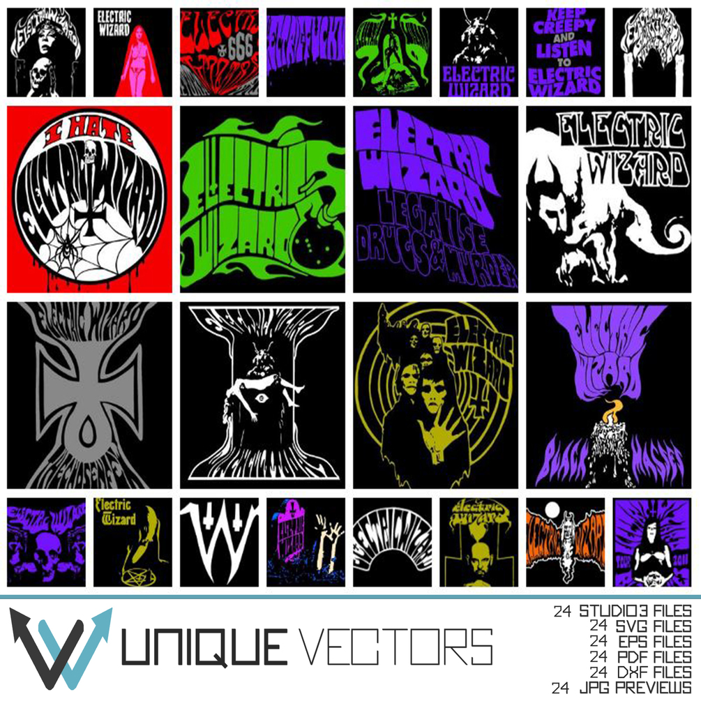 Electric Wizard 24 Vector Pack (SVG, EPS, DXF, PDF, STUDIO3)