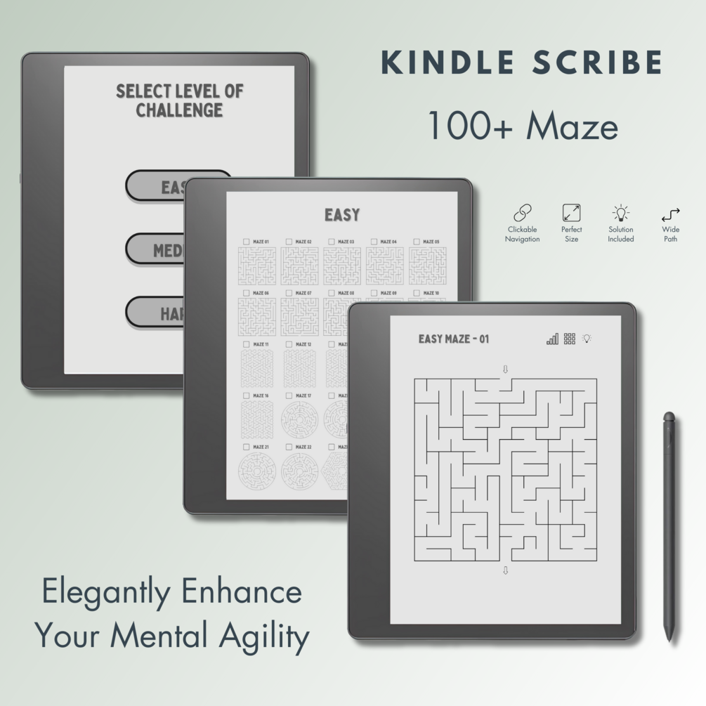 Kindle Scribe Maze - 100+ Brain Teasers, Part of Our PREMIUM Kindle ...