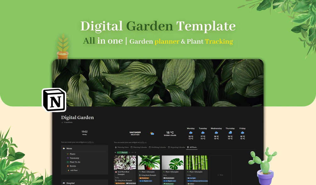 Digital Garden Planner Notion Template | Ultimate Plant Tracker