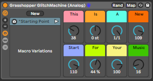 Grasshopper GlitchMachine (Analog).adg - Ableton Macro Instrument