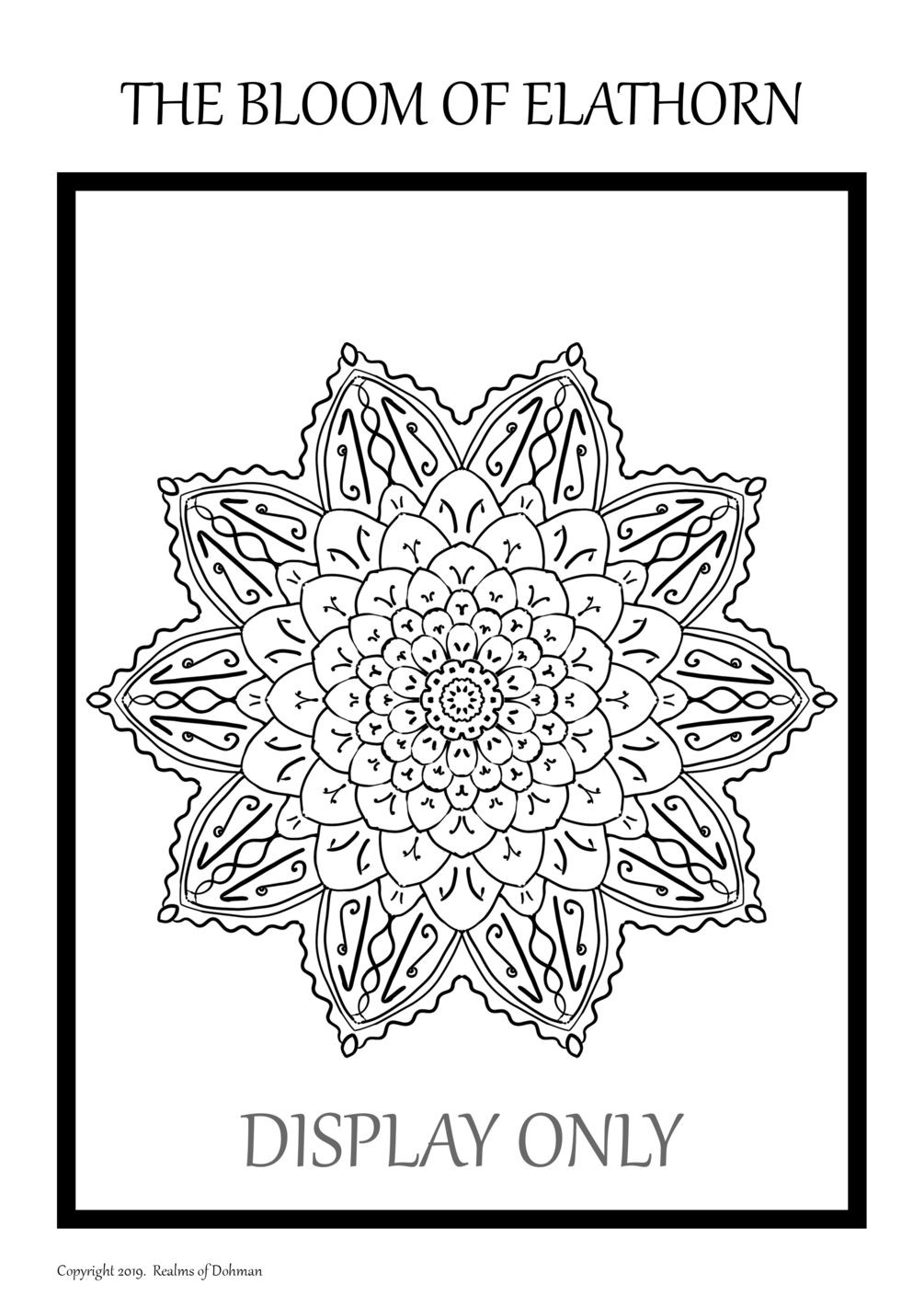 Colouring Page - Realms of Dohman Series- 1: The Bloom of Elathorn