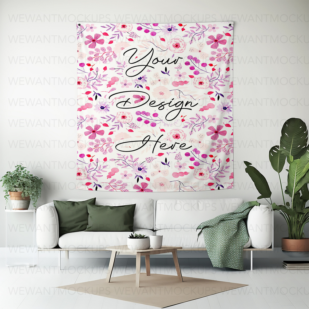 Sublimation Tapestry Mockup, Boho Tapestry Mockup, Wall Tapestry Mockup ...
