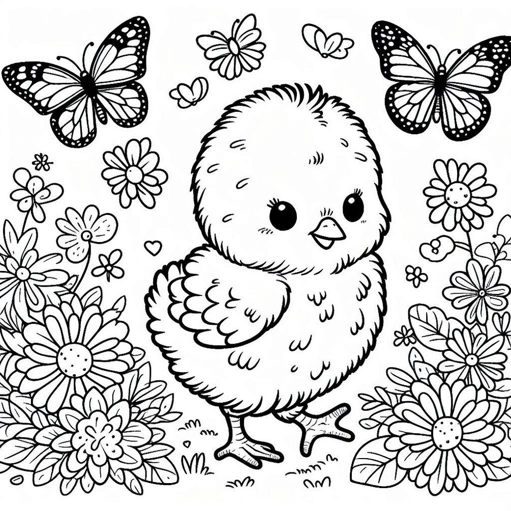 Cute Little Chick: Coloring Fun