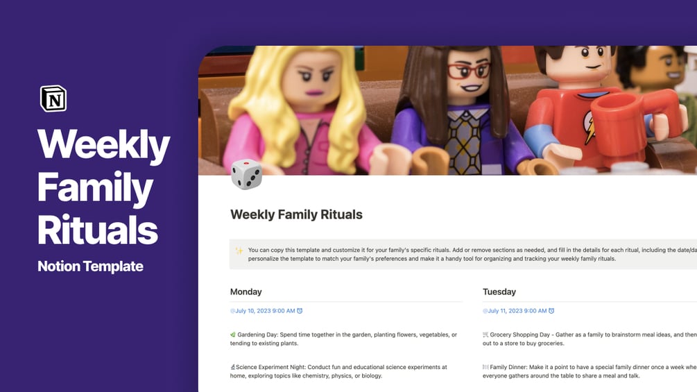 Weekly Family Rituals 👨‍👩‍👧‍👦 - Notion Template