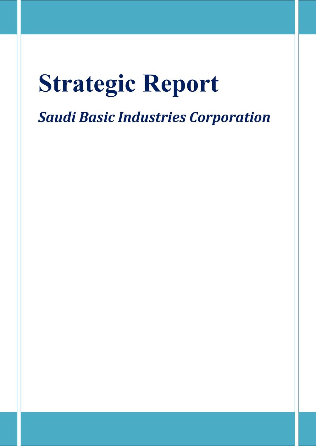 Strategic Report - Saudi Basic Industries Corporation
