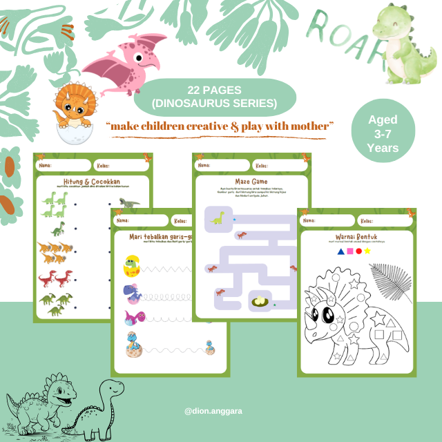 Dino Fun Activity for aged 3-7 years