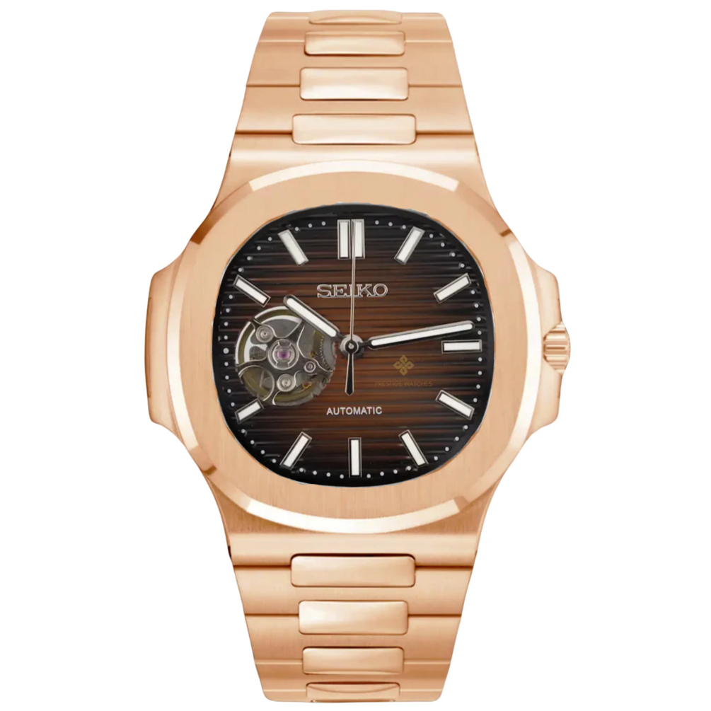 Seiko Mod Nautilus (Open heart) Rose Gold