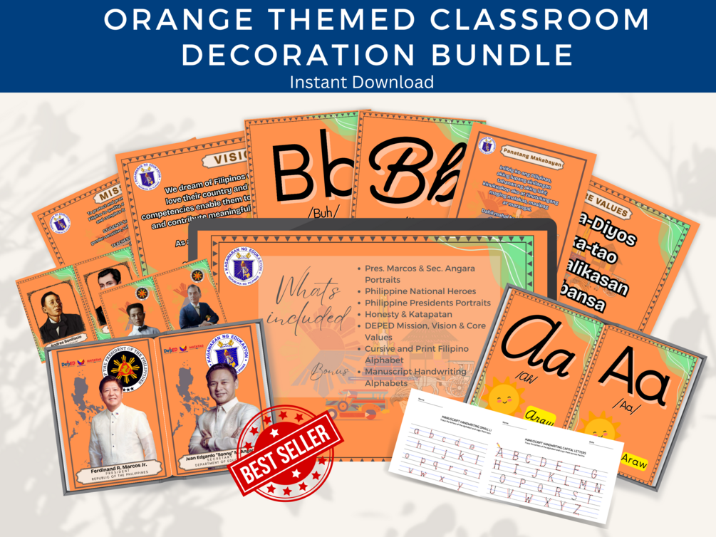ORANGE CLASSROOM DECORATION BUNDLES